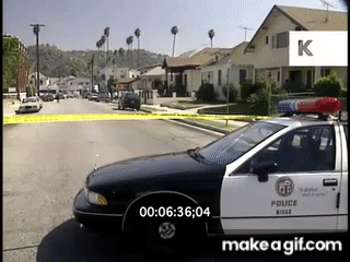 1990s USA, Los Angeles Police at Crime Scene, LAPD on Make a GIF