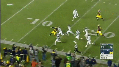 Michigan State Wins on Mishandled Michigan Punt on Make a GIF
