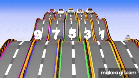 Mini Super Cars Toys Color Changing on Numbers and Shapes Tracks 3D ...