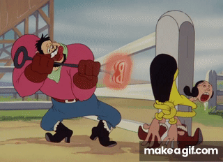 Popeye vs. Rodeo Bull (Popeye the Sailor Man - Rodeo Romeo) on Make a GIF