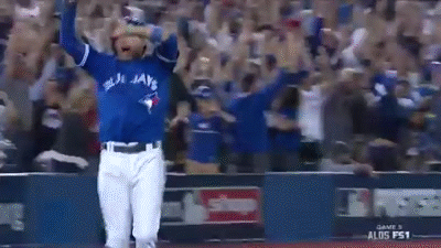 Jose Bautista EPIC Bat Flip Home Run vs Rangers - Game 5 ALDS on Make a GIF