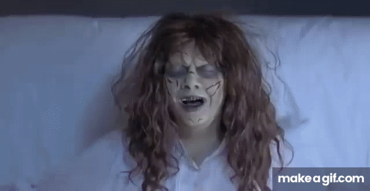 Scary movie vomit exorcism scene on Make a GIF