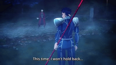 Fate/stay night: Unlimited Blade Works S2 - Lancer vs Archer on Make a GIF