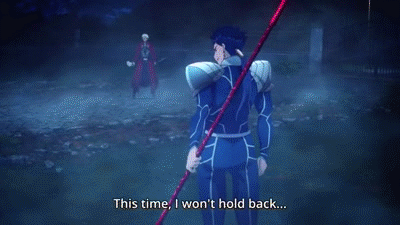 Fate/stay night: Unlimited Blade Works S2 - Lancer vs Archer on Make a GIF