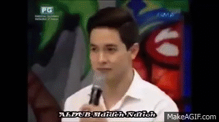 Alden Richards says "Mahal Kita Babe" with Pabebe Wave. on Make a GIF