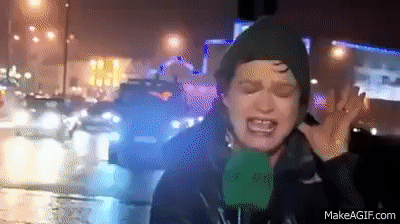 News reporter gets hit by stop sign on Make a GIF