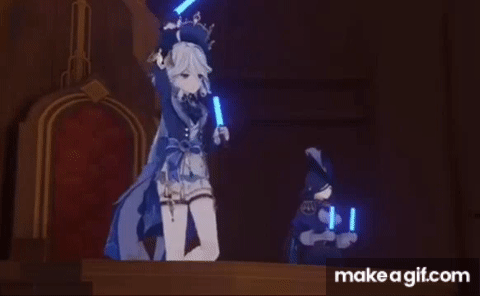 Furina dancing to 9 seconds of Bonetrousle on Make a GIF
