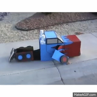 Low Budget Transformer Video - Kid Transforming in his Suit on Make a GIF