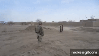 US Soldier Chasing Kids meme on Make a GIF