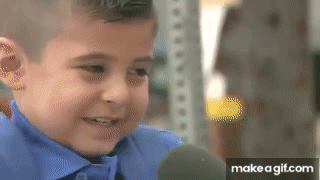 TV reporter makes cute kid cry 1st day at school on Make a GIF