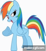rainbow dash watchs baseball moves his belly because he ate nickel belly move on Make a GIF