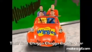 The Wiggles: “Toot Toot Chugga Chugga Big Red Car” (Karaoke) on Make a GIF