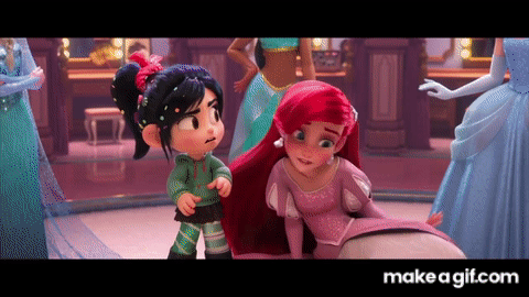 New Princess Scene! Ariel, Snow White, Jasmine meet Vanellope in Ralph ...