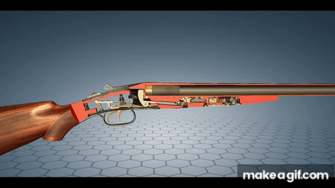 How A Double-Barreled Shotgun Works | 3D Animation on Make a GIF