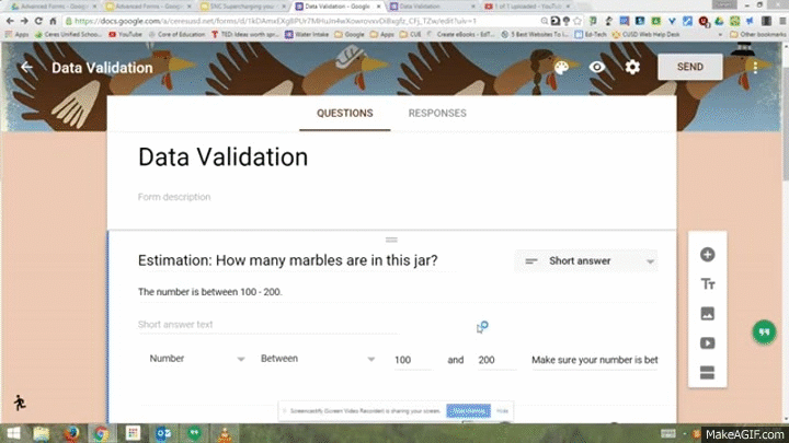 Data Validation Short Answer New Forms on Make a GIF