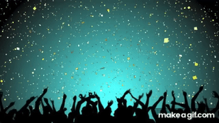 Free Video Loop of Party Crowd with White and Gold Confetti on Make a GIF