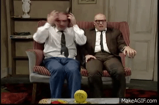 Bottom: Ritchie waiting for his holiday to start on Make a GIF