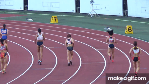 決勝 A女子100m エコパトラックゲームズ陸上2023 on Make a GIF