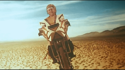 Jet powered flying motorcycle - MegaForce (1982) on Make a GIF