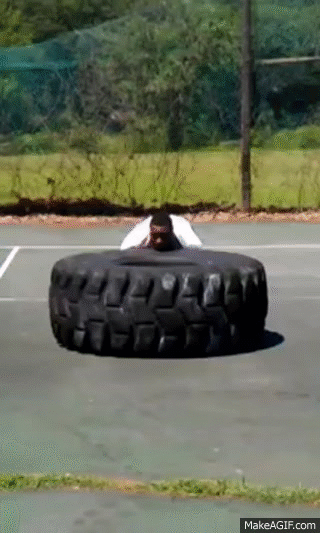 Extreme Pre-Season Football Training Strongman Tire Flips on Make a GIF