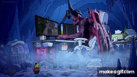 Satan smiling friends on Make a GIF