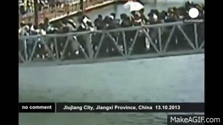 China bridge collapse caught on camera - no comment on Make a GIF