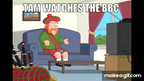 Scotsman Watching Movies On TV on Make a GIF