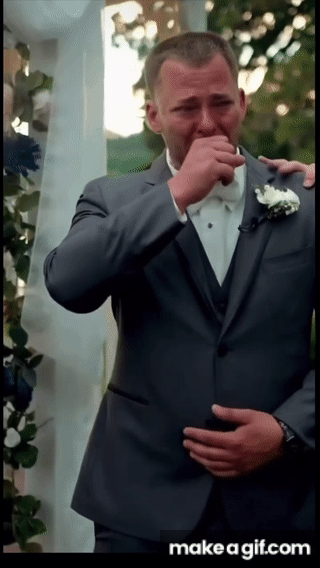 Guy Crying At Wedding Gif