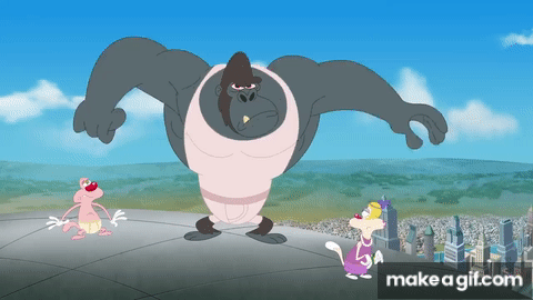 Oggy and the Cockroaches: King Kong Muscle Growth Flexing on Make a GIF