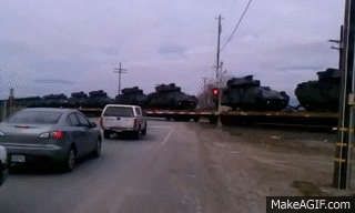 Endless tanks line - Longest train Ever on Make a GIF