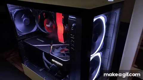 Nvidia RTX 3090 BFGPU FIRE (GPU cooling fan locked up!) on Make a GIF