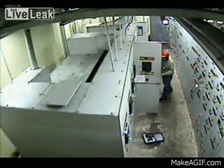 Electrical plant-room explosion caught on tape.flv on Make a GIF