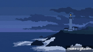 Pixel Animation - Ocean Wave Loop on Make a GIF