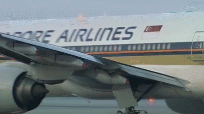 Singapore B777-200 Ground Trembling Take-off! on Make a GIF