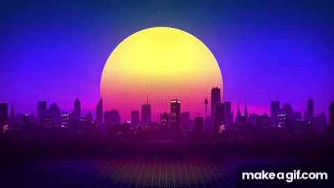Synth City Motion Background Loop Vaporwave Synthwave City Animation ...