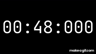 Countdown timer 48 seconds [00:48:000] - White on black with ...
