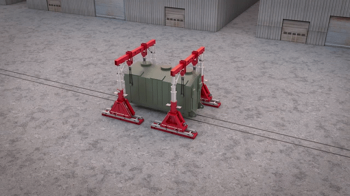 Mammoet Hydraulic Gantry (SBL 1100) - Trafo and SPMT on Make a GIF