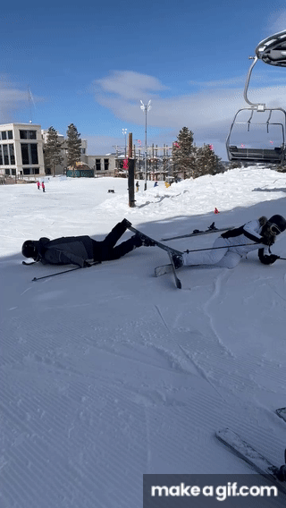 Ski fall on Make a GIF