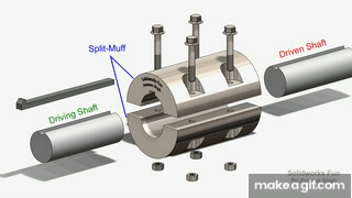 Split Muff Coupling Animation | Assembly | Machine Design | Solidworks ...