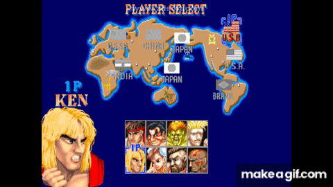 Street fighter II: Ken USA VS Blanka Brazil on Make a GIF