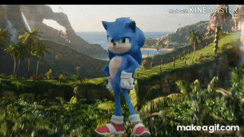 New Sonic Movie Wagging Finger on Make a GIF