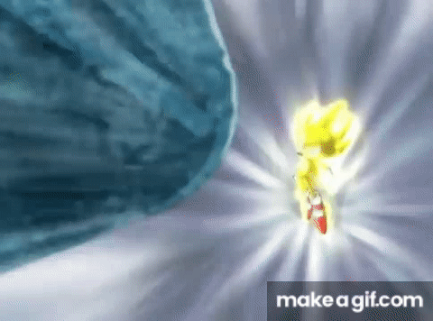 Super Sonic battles gigantic water monster | Sonic X on Make a GIF