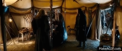 The Hobbit - Gandalf, Bard and Thranduil have a chat on Make a GIF