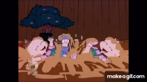 Rugrats: Phil & Lil playing in the mud on Make a GIF