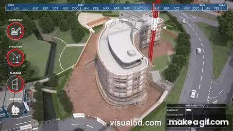 Animated 4d BIM model on Make a GIF