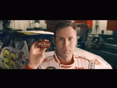 ricky bobby big red gum on Make a GIF