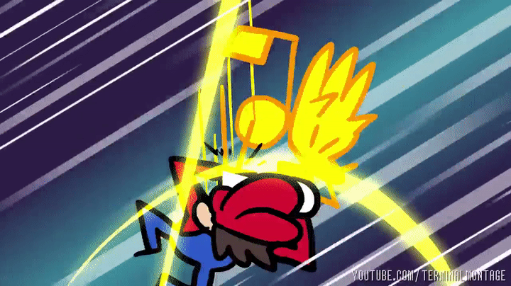 Speedrunner Mario VS Super Sonic (Fight scene from the 2.76M Sub ...