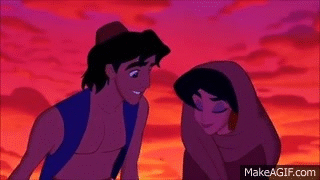 Aladdin and Jasmine run from the guards HD on Make a GIF