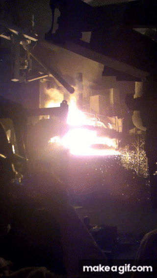 Dropping scrap steel into an Electric Arc Furnace on Make a GIF