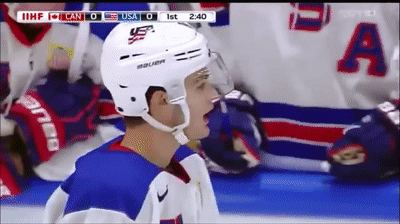 Retard doing the chop at a hockey game on Make a GIF